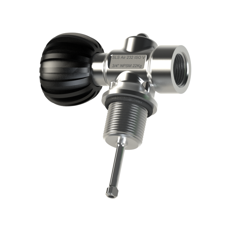 Nautec cylinder valve SLS, DIN G5/8, black (with BurstDisc) - Divesoft ...